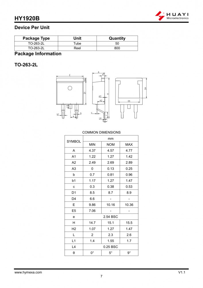 HY1920B datasheet page 7