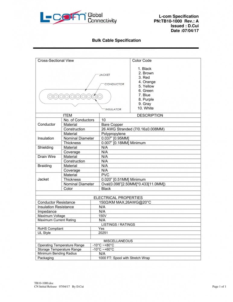 TB10-1000 technical document preview