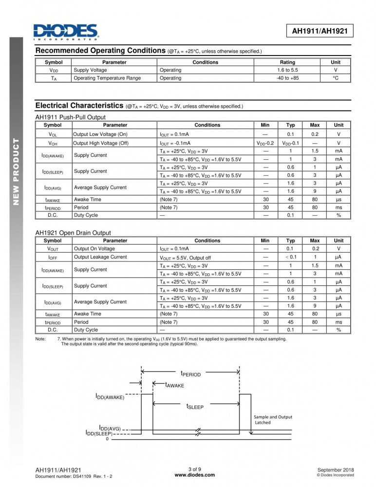 AH1911-W-7 datasheet page 3