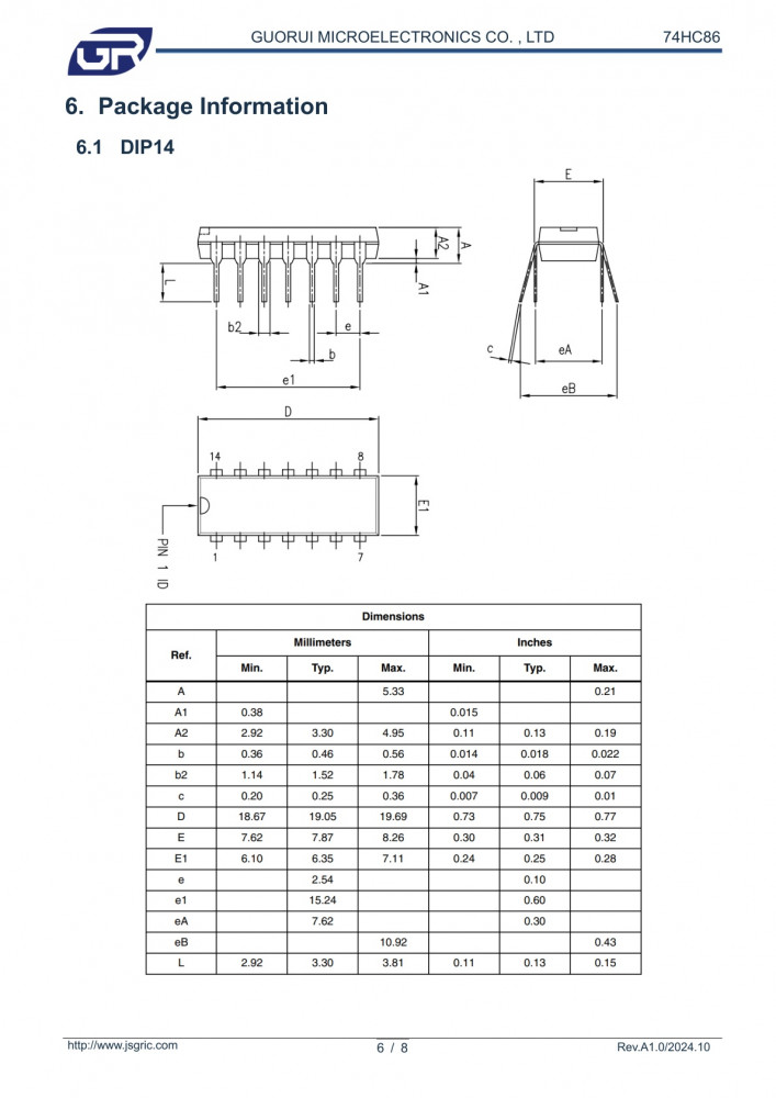 74HC86 datasheet page 6