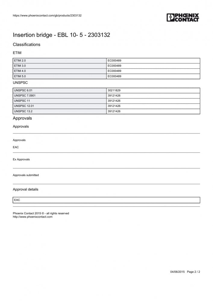 Phoenix Contact EBL 10-5 2303132 document page 2
