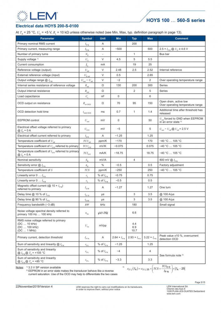 HOYS-S datasheet page 5