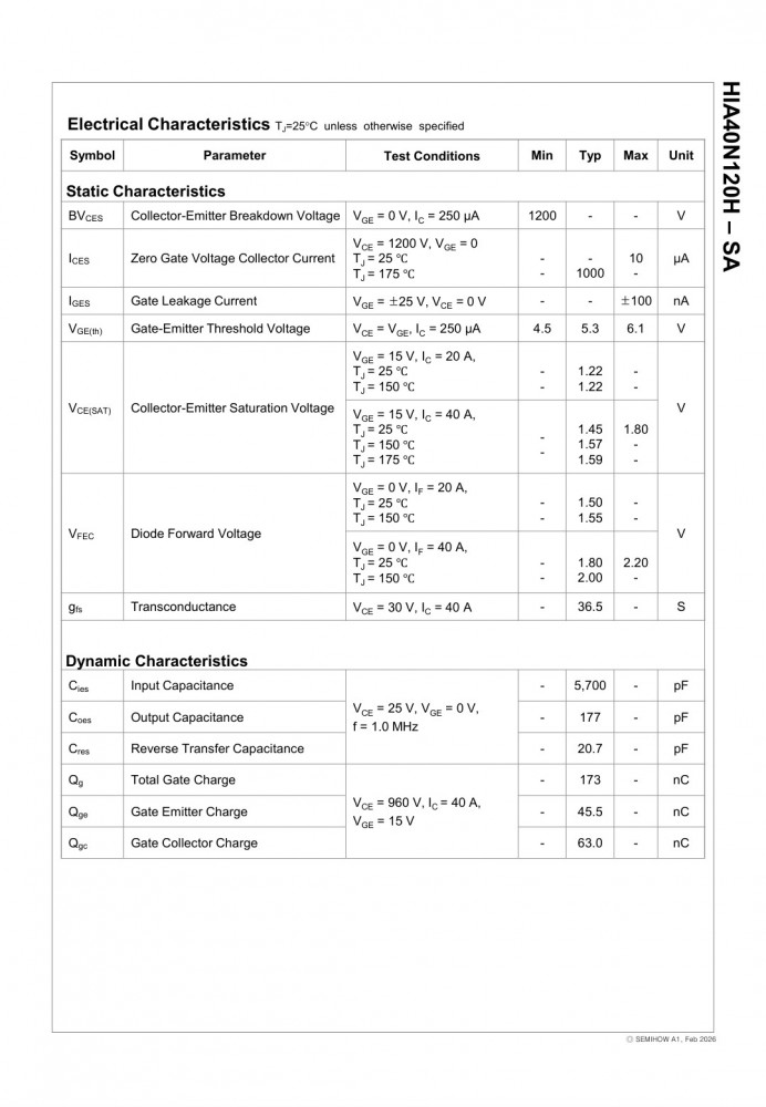 HIA40N120H-SA datasheet page 2