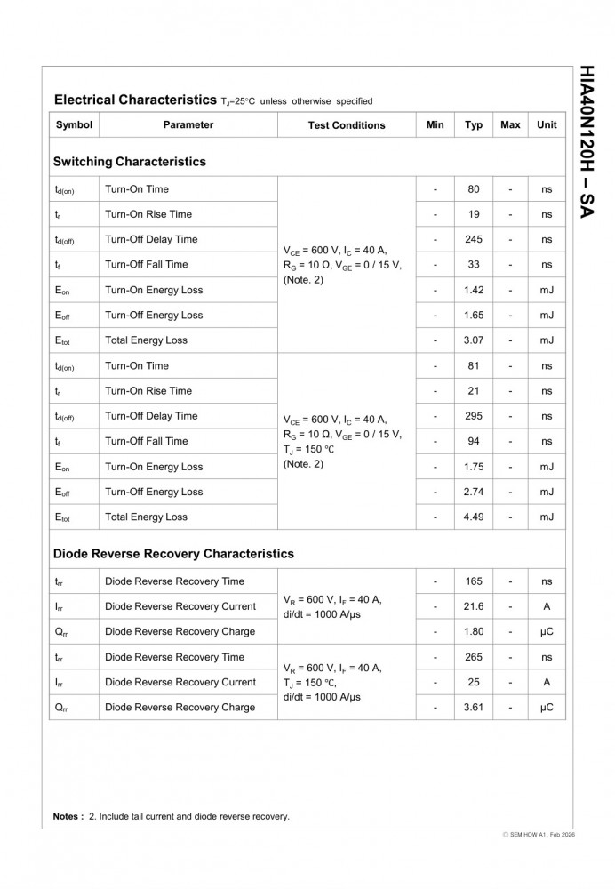 HIA40N120H-SA datasheet page 3