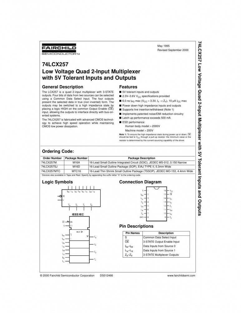 74LCX257 datasheet page 2