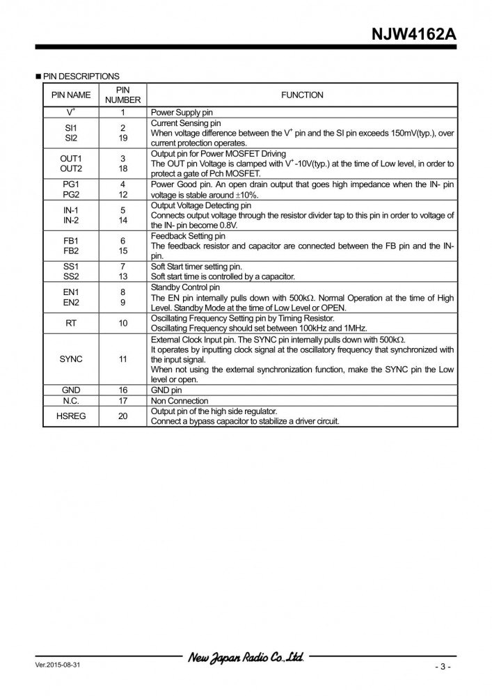 NJW4162A technical document page 3