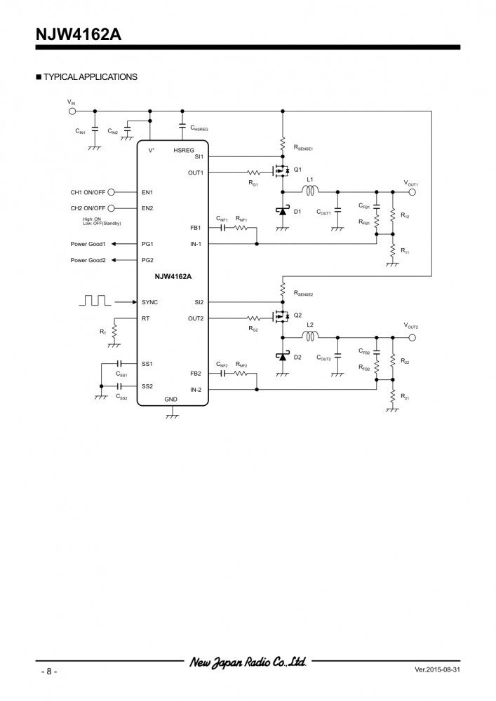 NJW4162A technical document page 8