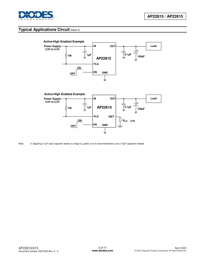 AP22815AWT-7 datasheet page 2