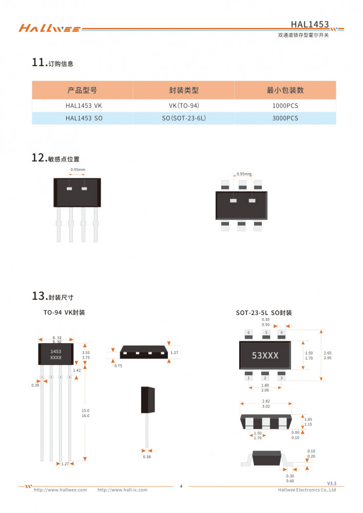 HAL1453VK datasheet page 4