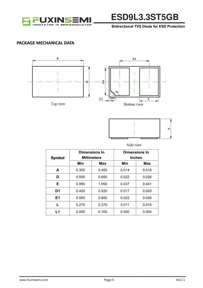 ESD9L3.3ST5GB datasheet page 4