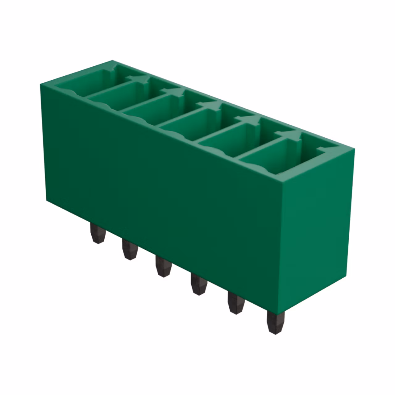 3.50mm Pitch Eurostyle Vertical PCB Header, Green Housing, 6 Circuits for sale