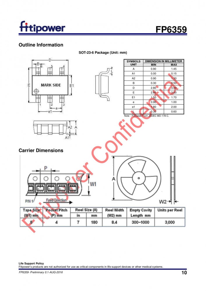 FP6359S6 datasheet page 10