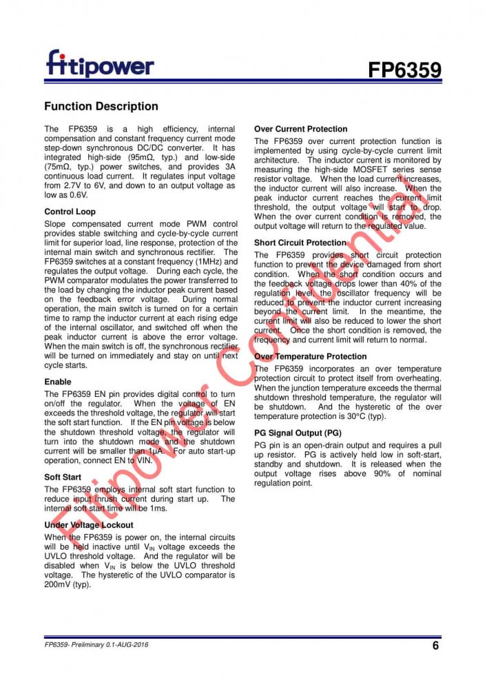 FP6359S6 datasheet page 6