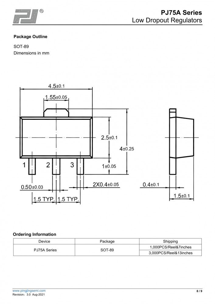 PJ75A datasheet page 8