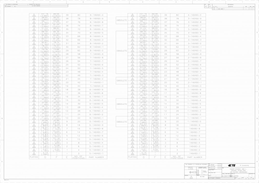 TE Connectivity 4-146490-0 controlled drawing page 2