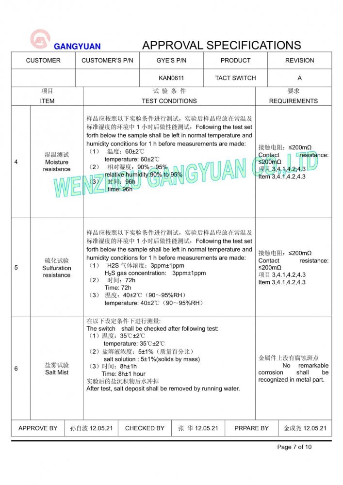 KAN0611 approval specification page 8