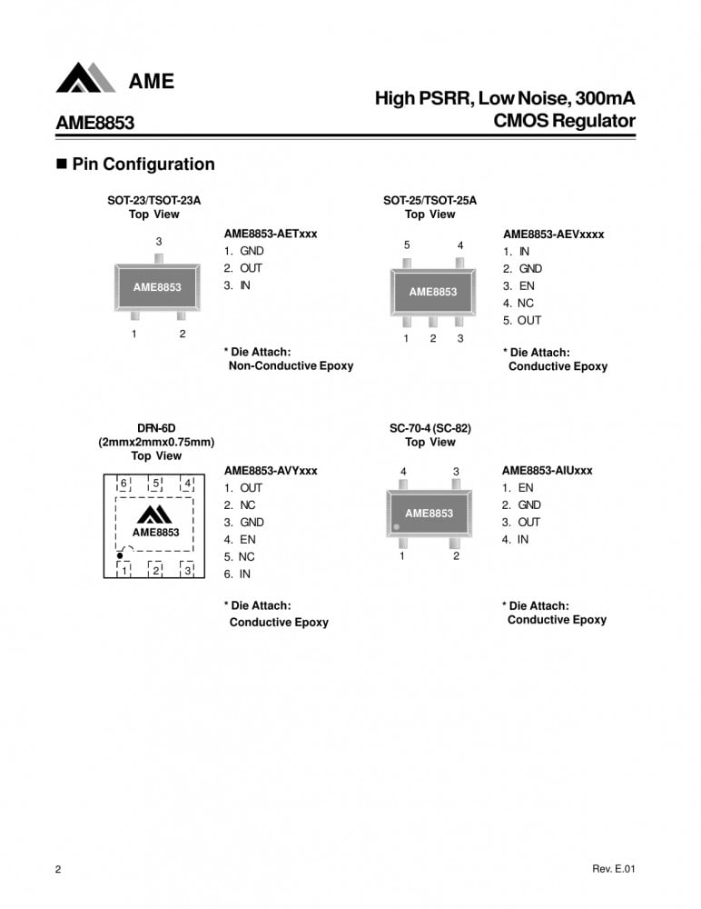 AME8853 datasheet page 2
