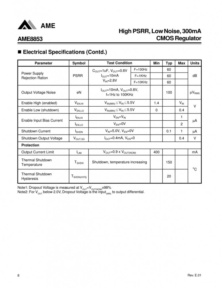 AME8853 datasheet page 8