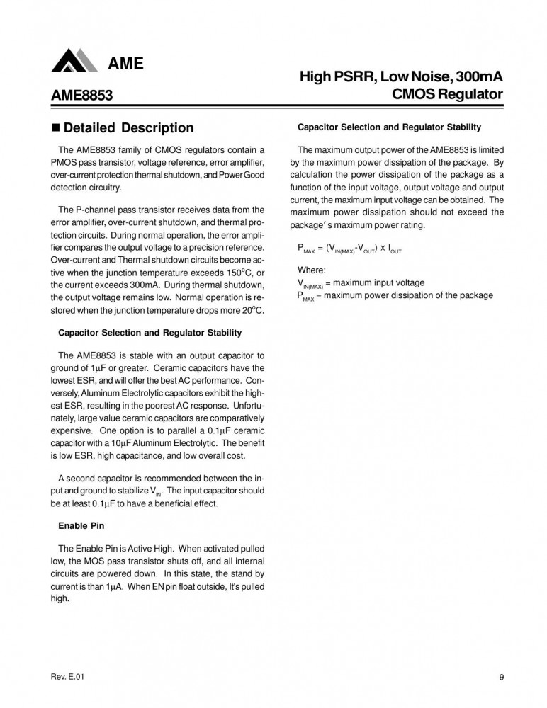 AME8853 datasheet page 9