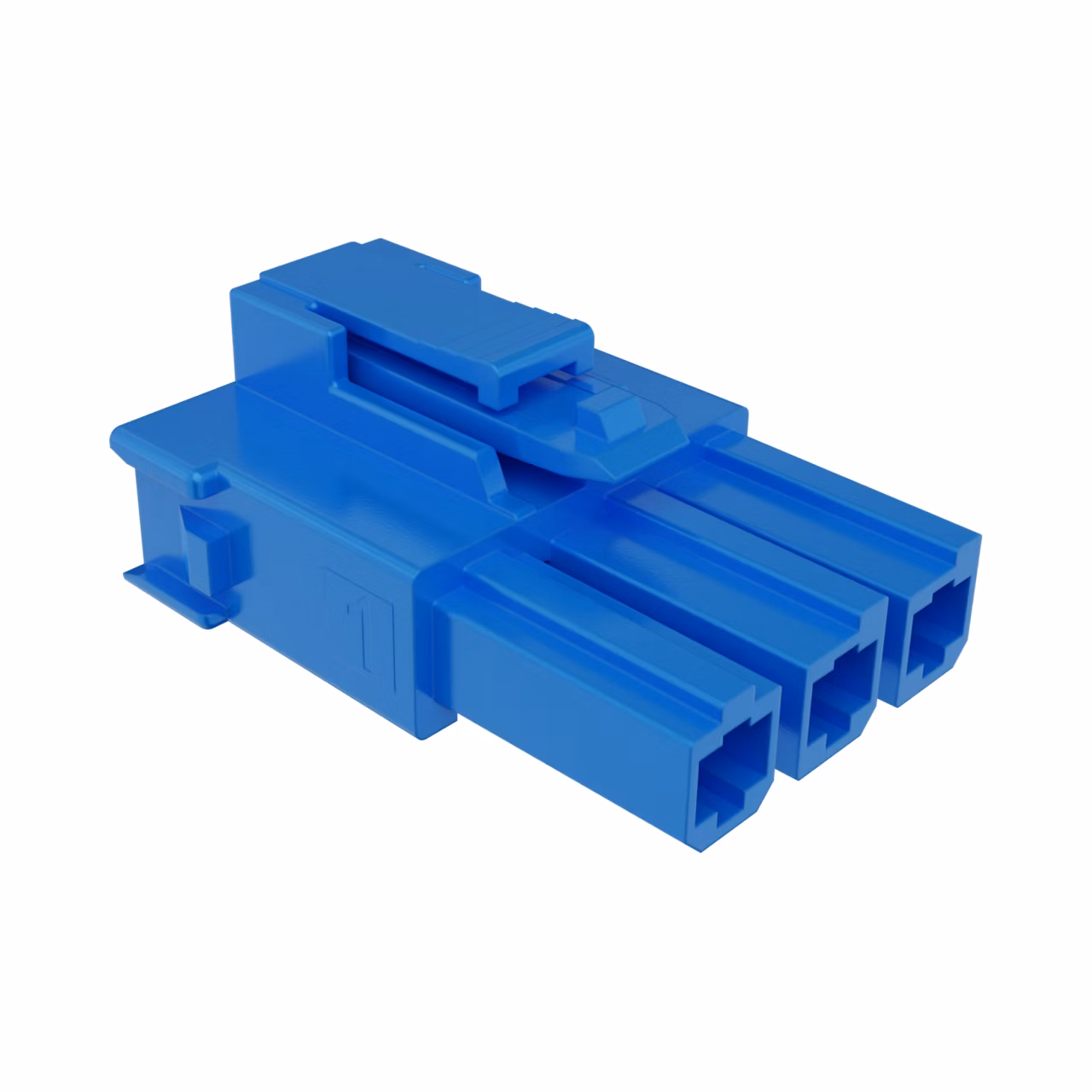 Mega-Fit ColorLock Tangless TPA-Capable Receptacle Housing, Single Row, 3 Circuit, UL 94V-0, Glow-Wire Capable, Blue for sale