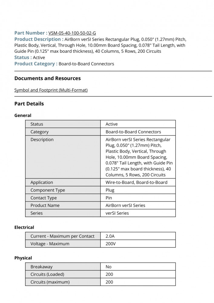 VSM-05-40-100-50-02-G technical document page 1