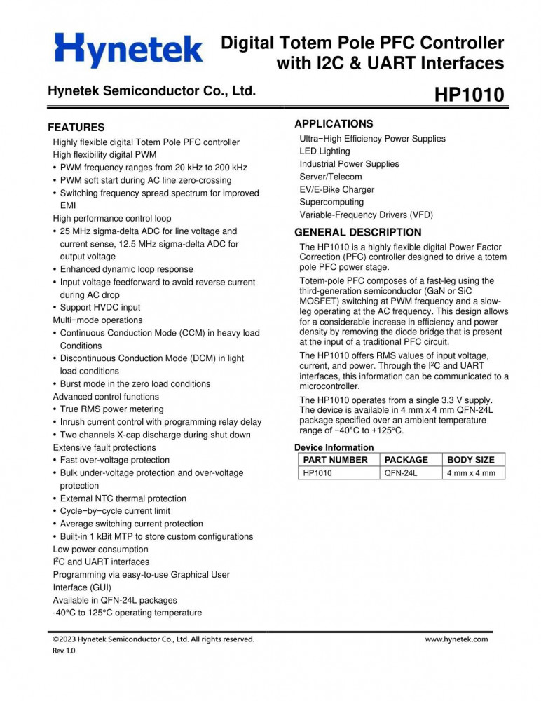 HP1010 datasheet page 1