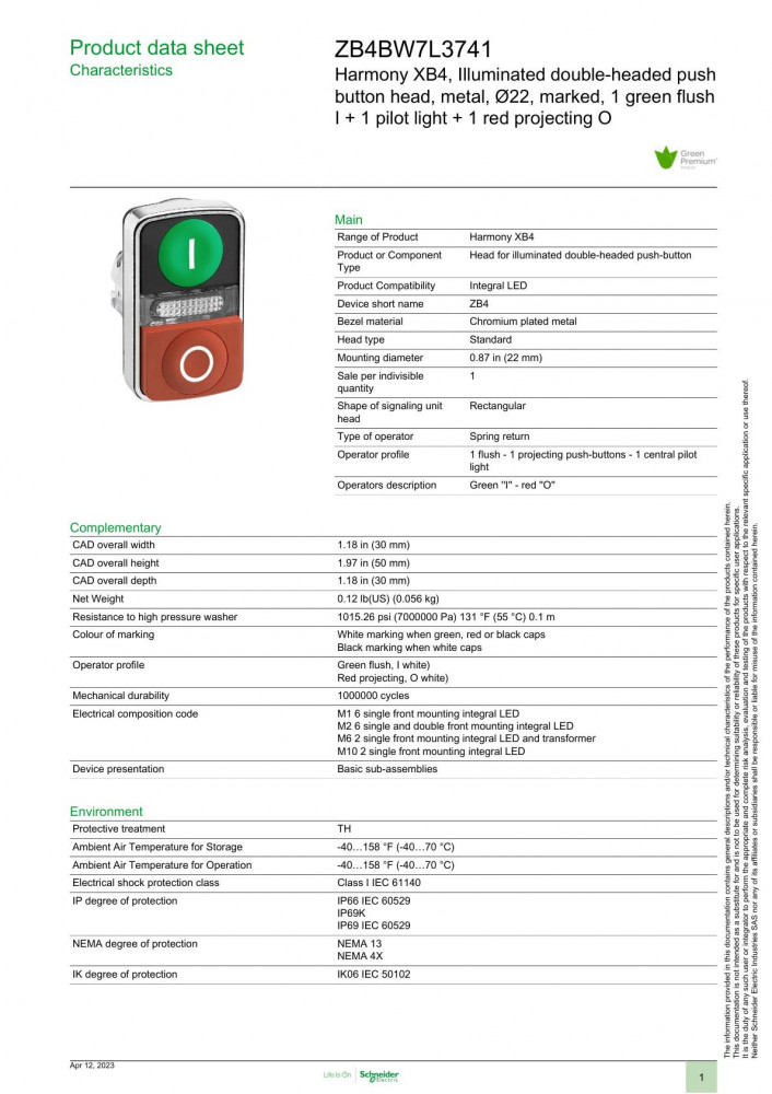 ZB4BW7L3741 technical document page 1