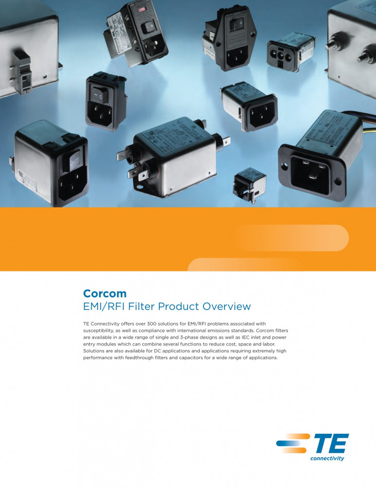 TE Connectivity Corcom document page 1