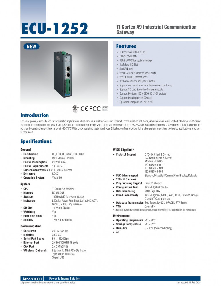 ECU-1252 technical document page 1