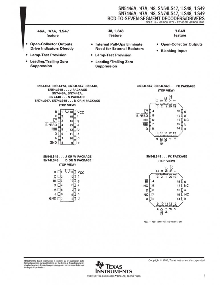 54LS48 technical document page 3