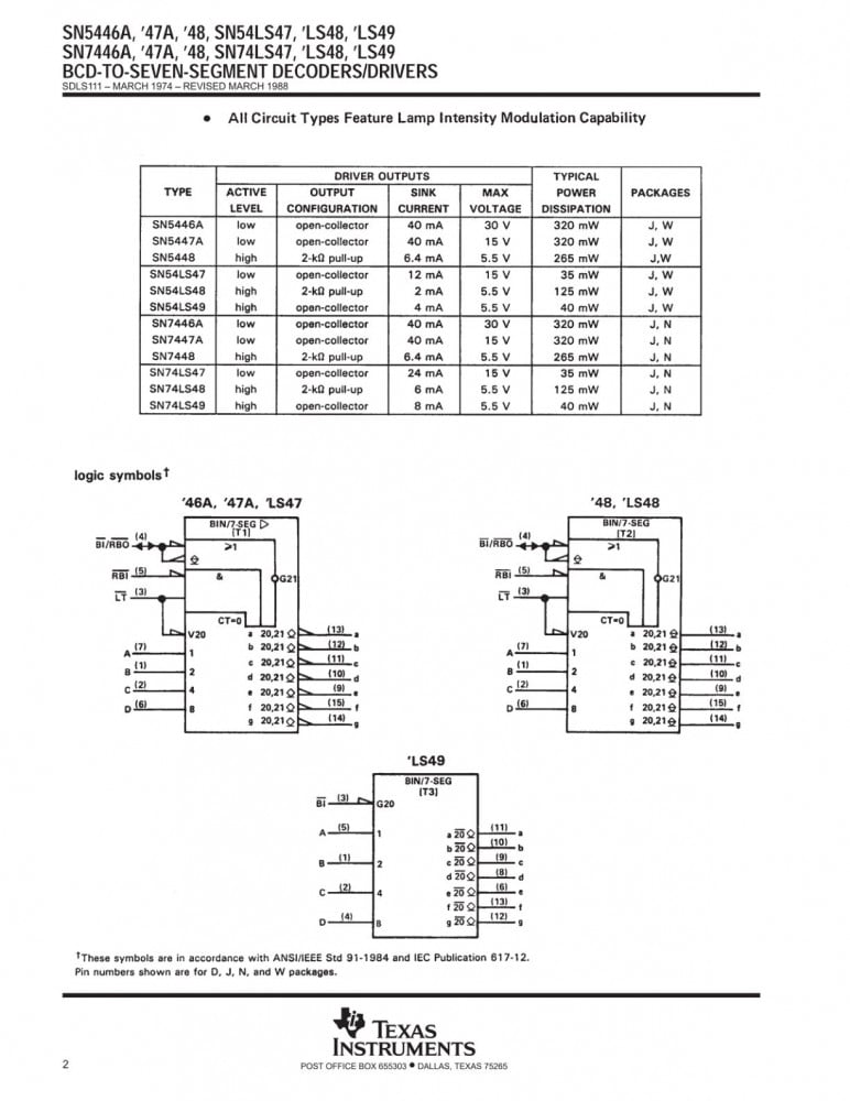 54LS48 technical document page 4