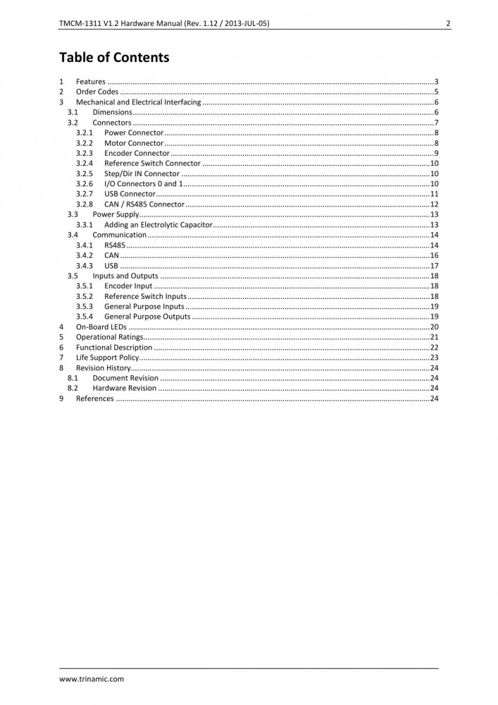 TMCM-1311 document preview, page 2