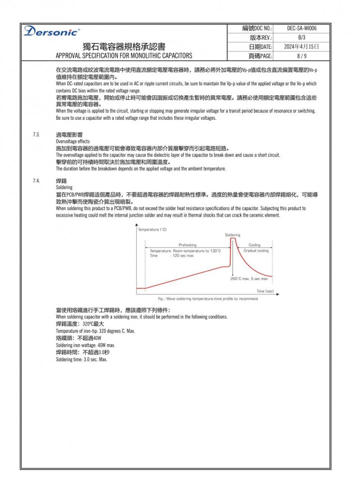 Dersonic approval specification page 9