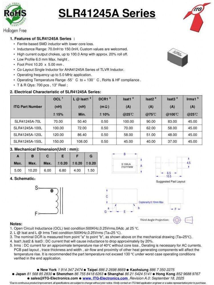 SLR41245A technical document, page 1