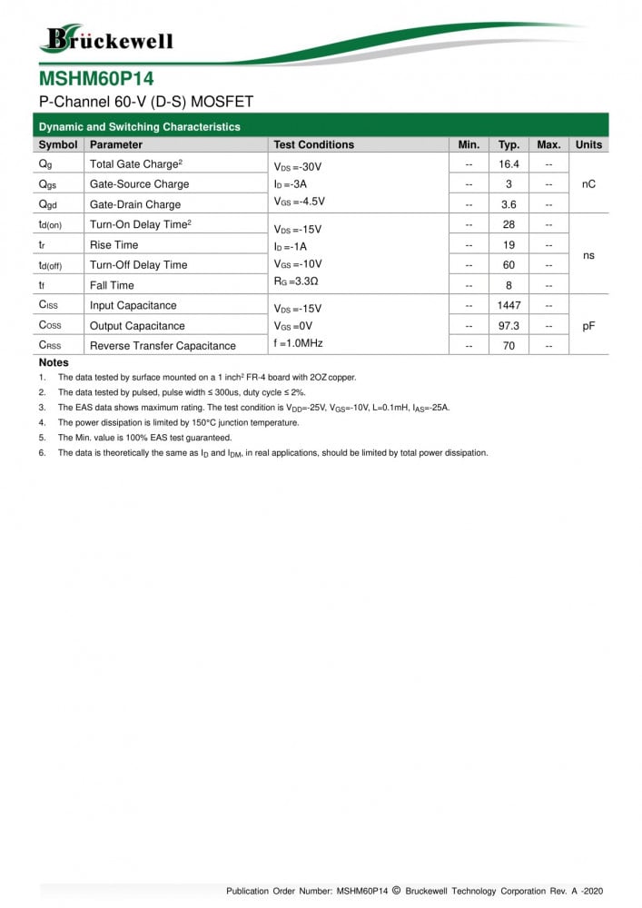 MSHM60P14 datasheet page 3