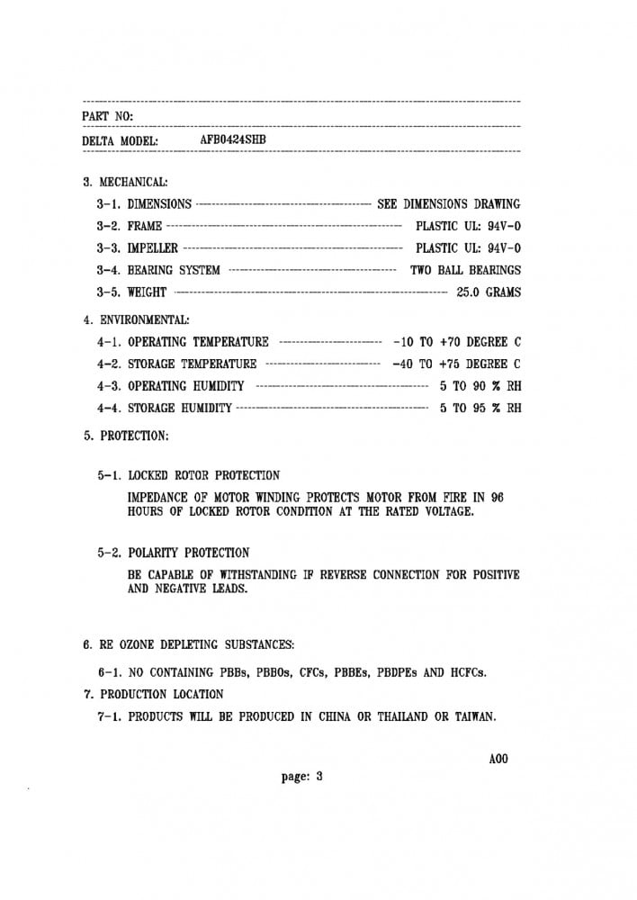 AFB0424SHB specification page 3