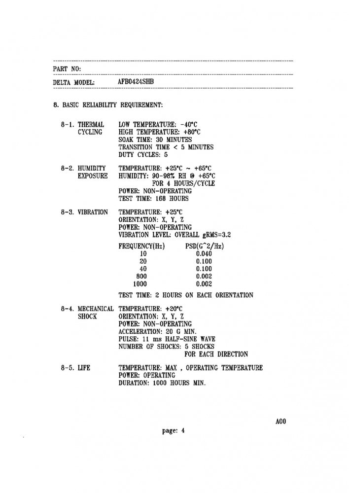 AFB0424SHB specification page 4