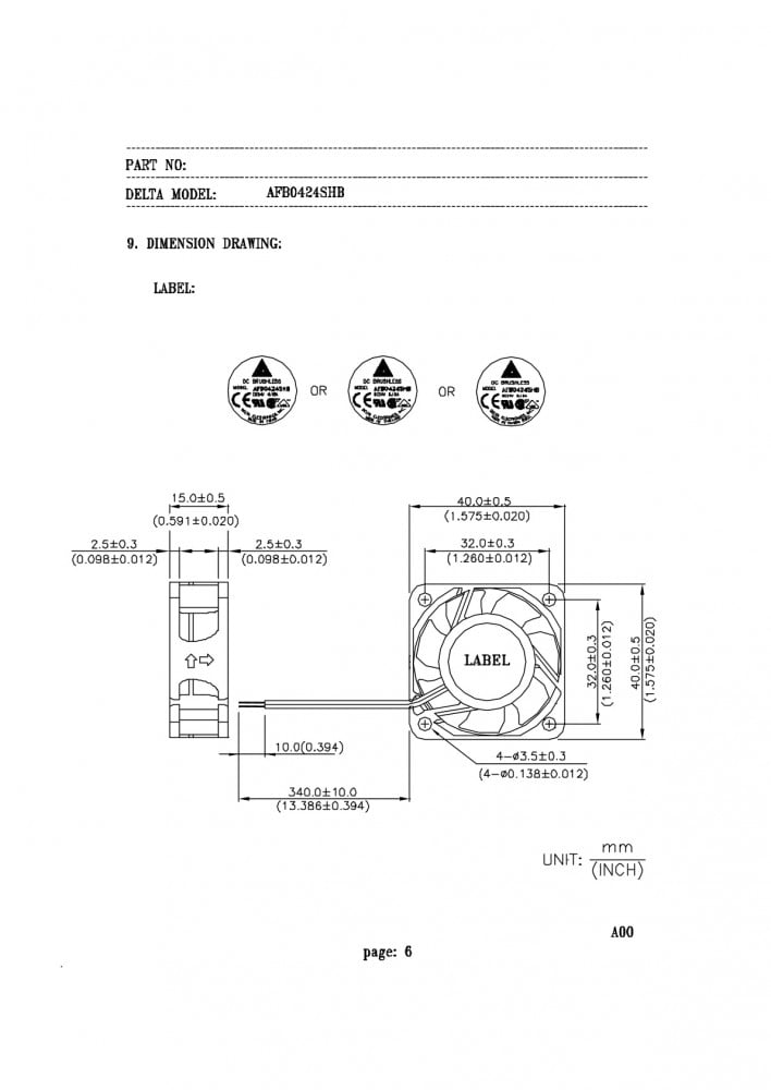 AFB0424SHB specification page 6