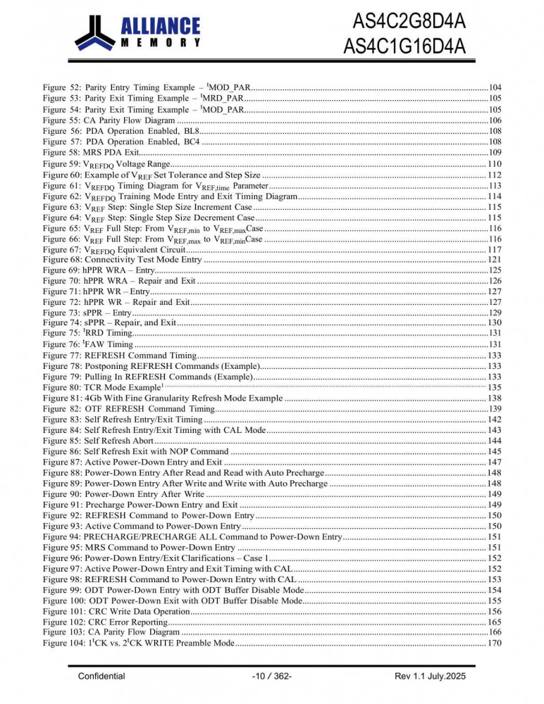AS4C1G16D4A-62BCN document preview, page 10