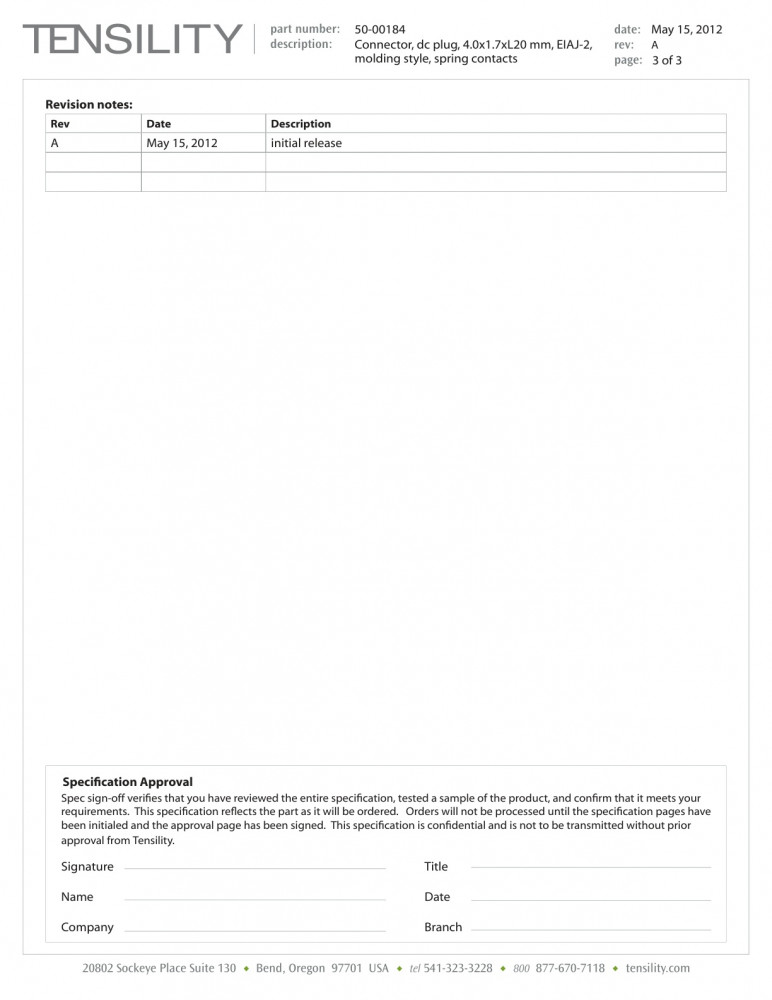 50-00184 product specification page 3