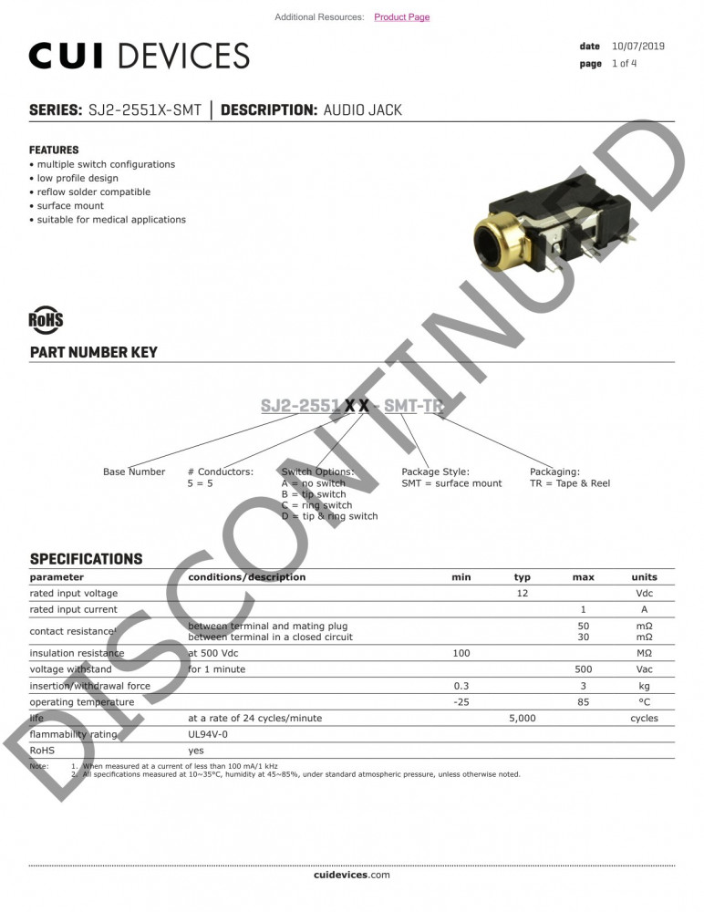 SJ2-25515B-SMT-TR datasheet page 1