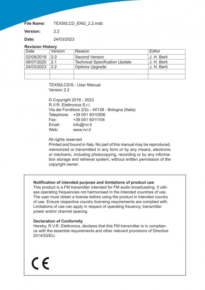 TEX50LCD/S manual page 2