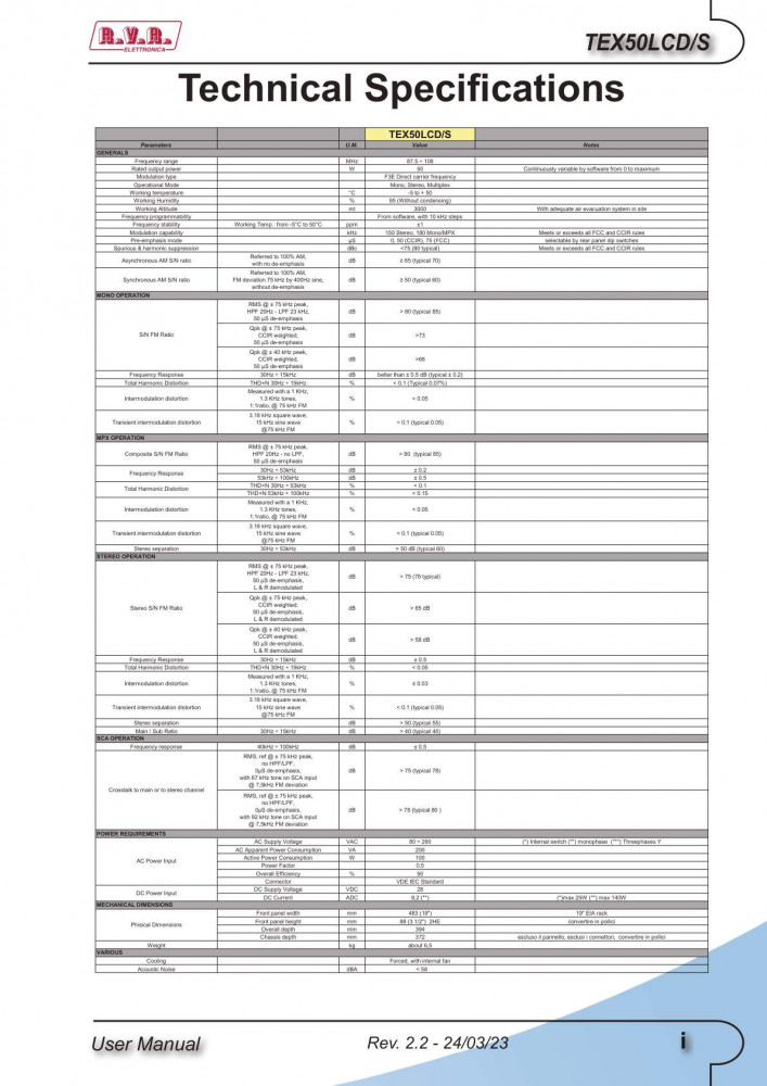 TEX50LCD/S manual page 3