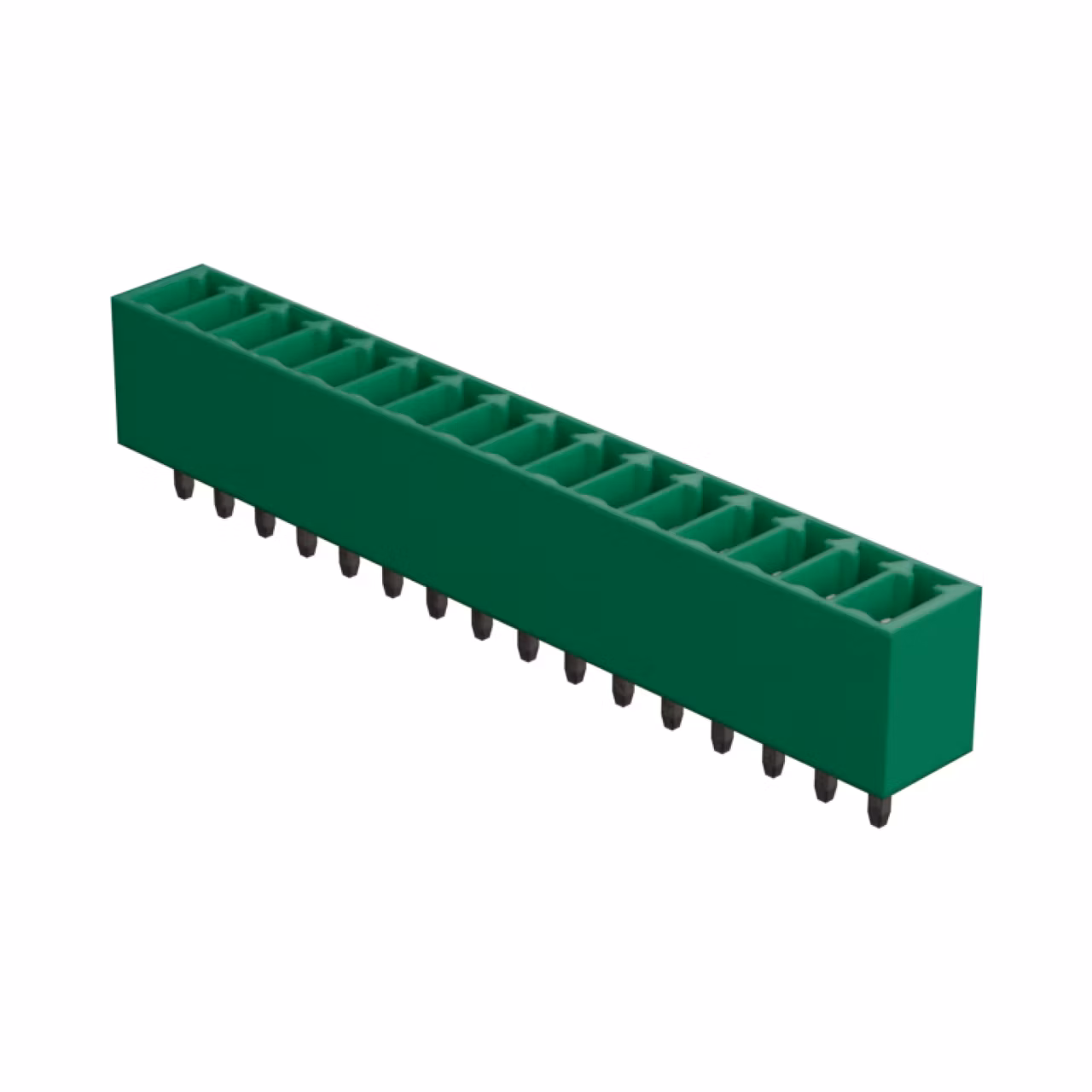 3.50mm Pitch Eurostyle Vertical PCB Header, Green Housing, 16 Circuits for sale