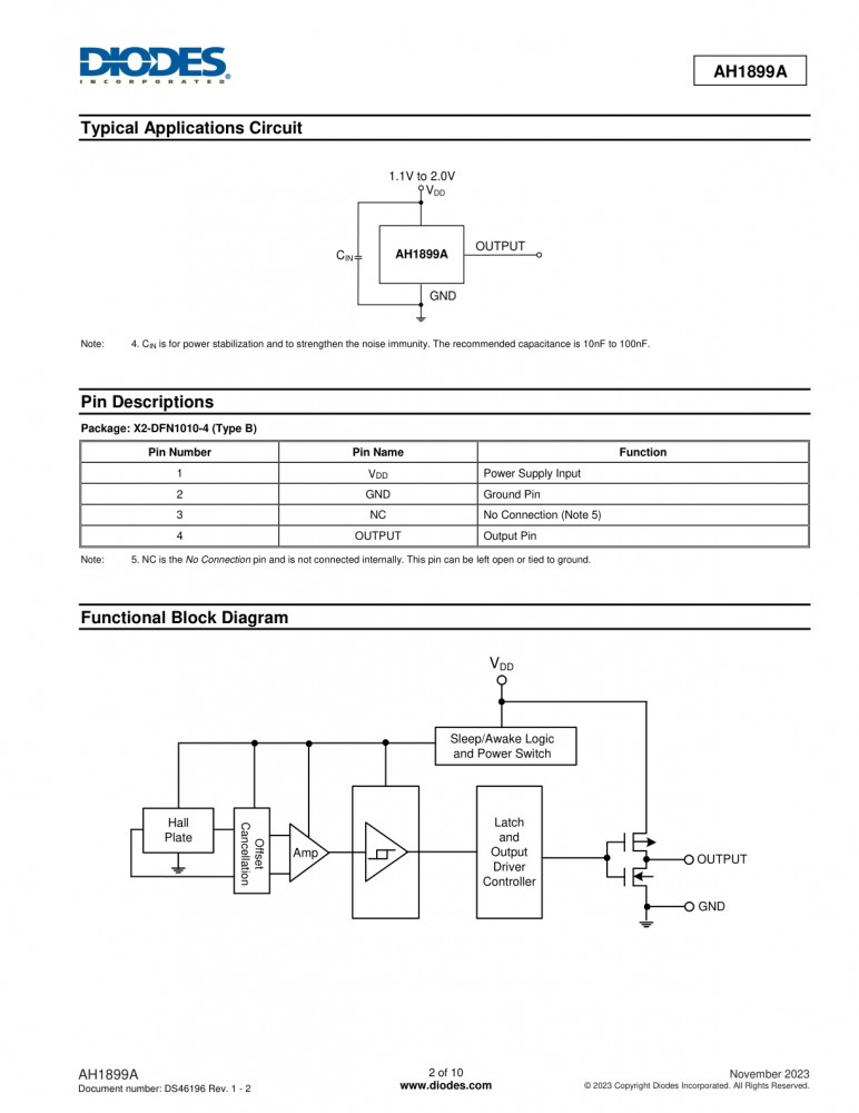 AH1899A-FS4-7 datasheet page 2