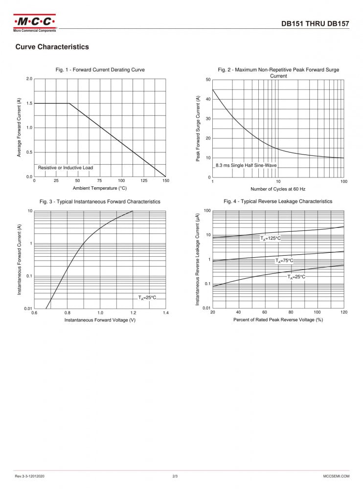 MCC DB157-BP datasheet page 2