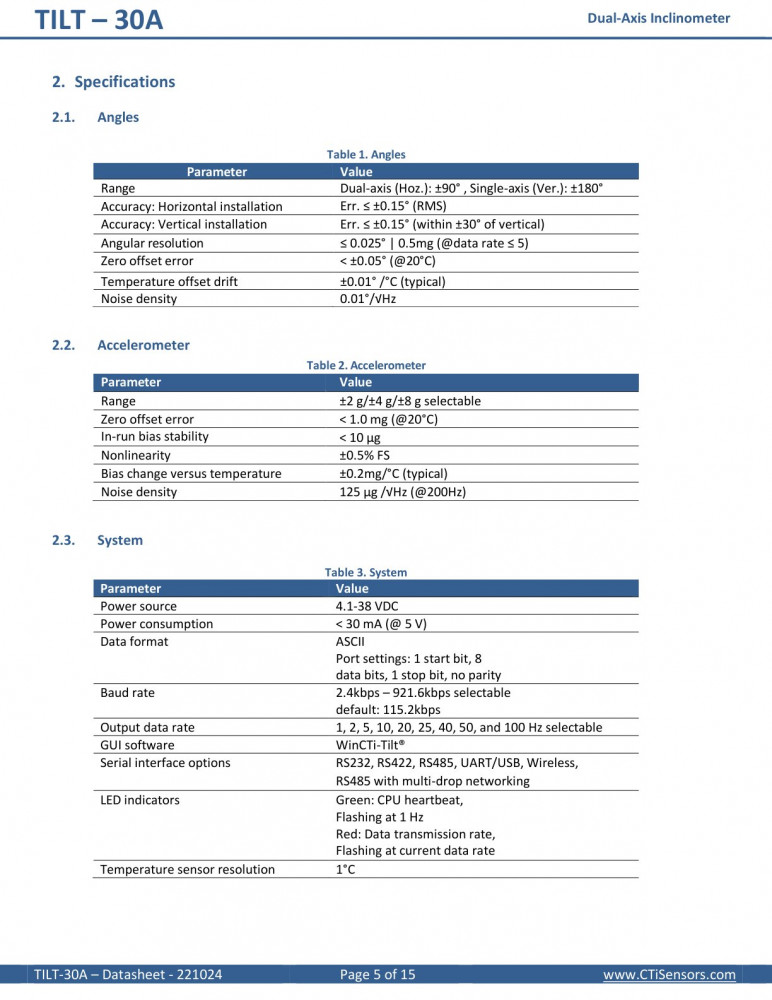 TILT-30A datasheet page 5