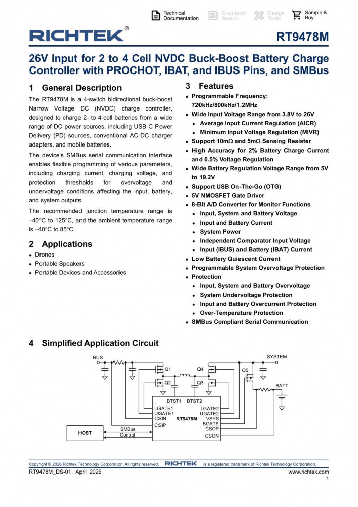 RT9478M datasheet page 1