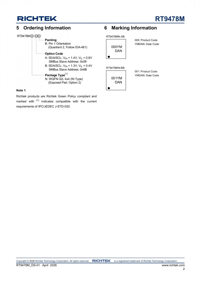 RT9478M datasheet page 2