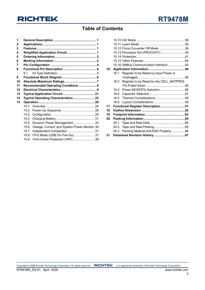 RT9478M datasheet page 3